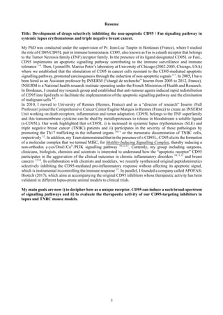 CV du Dr Patrick Legembre (Inserm) | PDF | Cancer | Diseases and Conditions