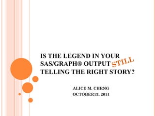 Legend Consistency, SAS (WUSS 2011) | PPT