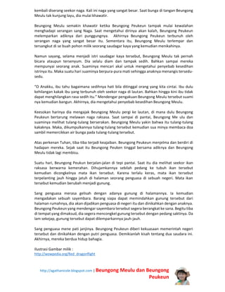 Legenda aceh beungong meulu dan beungong peukeun | PDF