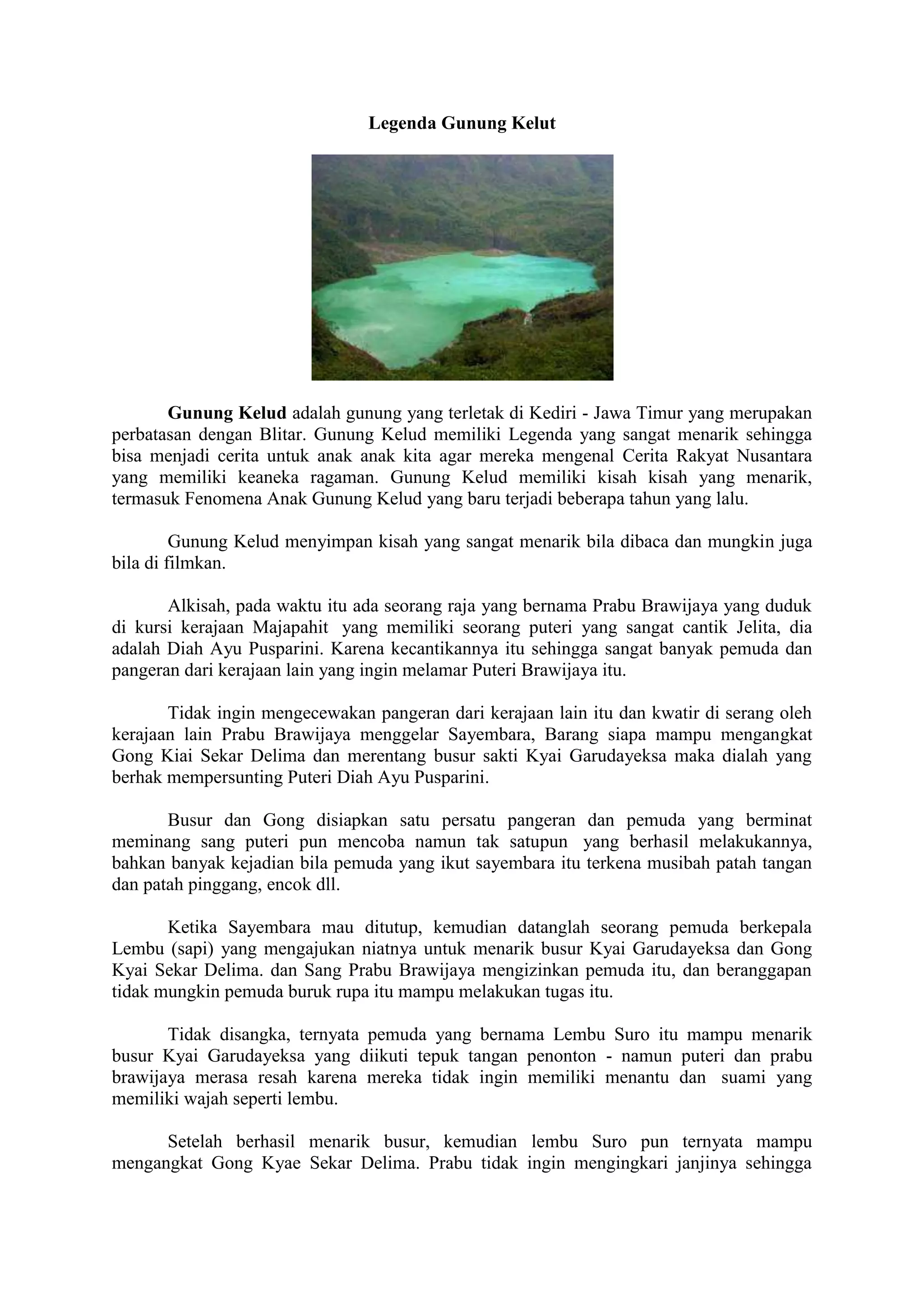 Legenda gunung kelut | DOCX