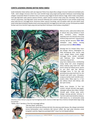 Legenda sumatra utara dongeng batak karo beru sibou dan tare iluh | PDF