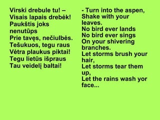 Lithuanian legends "Egle - the Queen of Grass snakes" | PPT