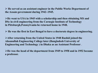 Legend of civil engineers of bangladesh | PPTX