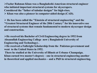 Legend of civil engineers of bangladesh | PPTX