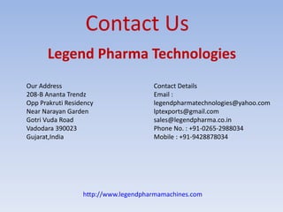 Pharma equipment manufacturer in India | PPTX | Manufacturing Industry | Industries