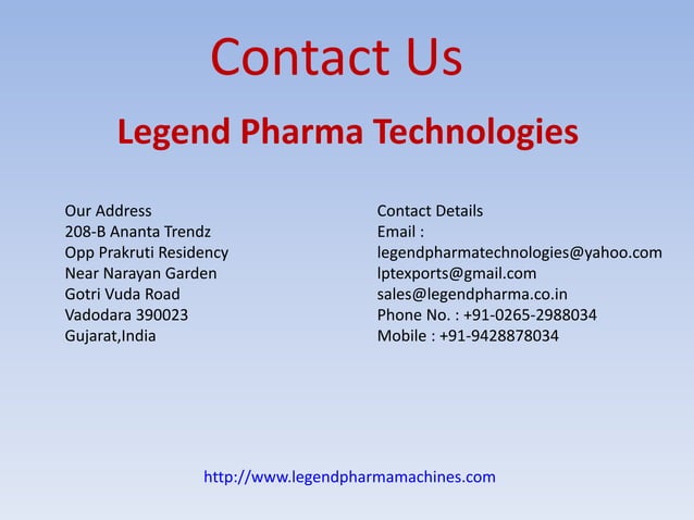 Pharma equipment manufacturer in India | PPTX | Manufacturing Industry | Industries