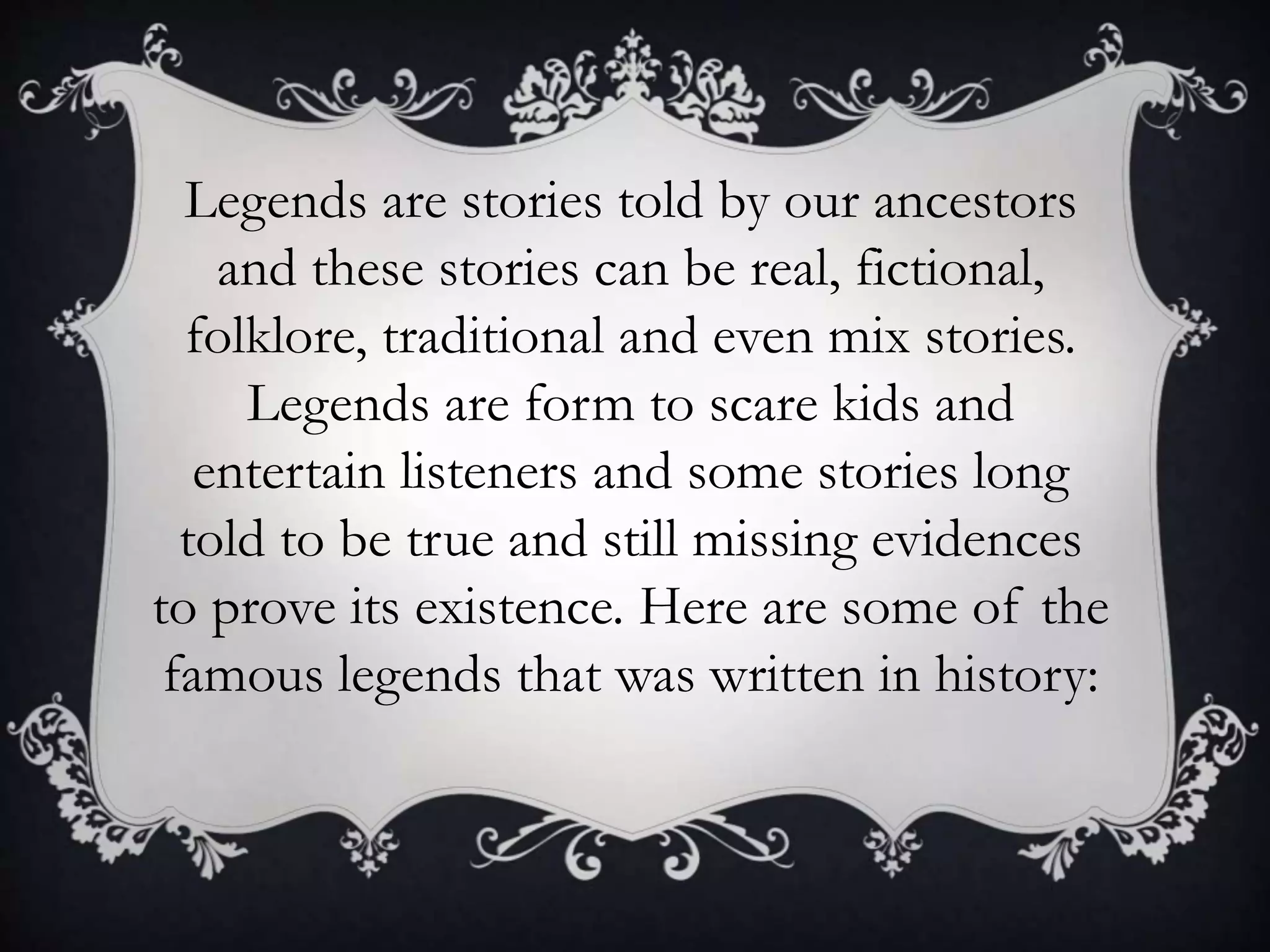 Famous Legends | PPTX