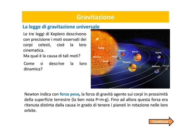 Legge di gravitazione universale [prof. santi caltabiano] | PDF