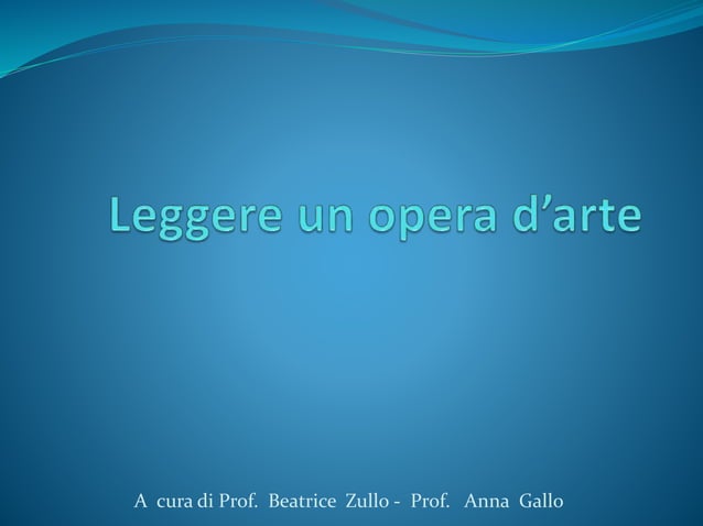 Leggere un' opera d’arte | PPT