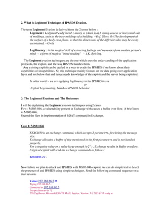 Legiment Techniques of IDS/IPS Evasion | PDF
