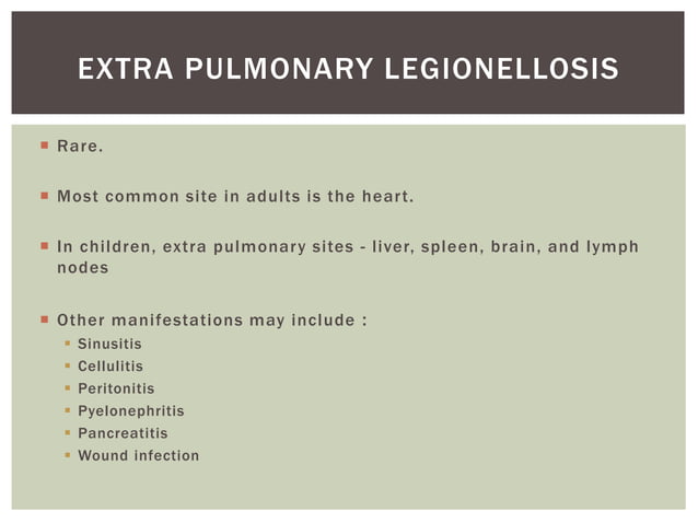 Legionella | PPTX | Infectious Diseases | Diseases and Conditions