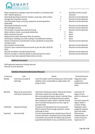 Legionella Risk Assessment Sample Report London - www ...