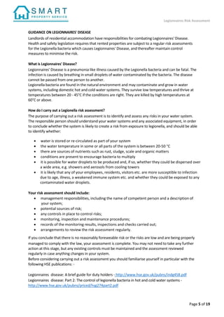 Legionella Risk Assessment Sample Report London - www ...