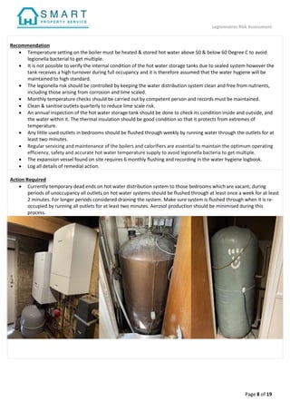 Legionella Risk Assessment Sample Report London - www ...