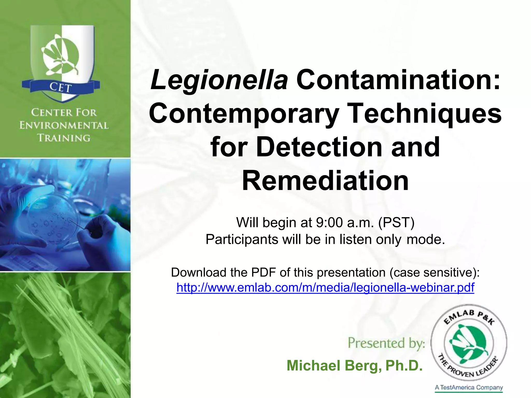 Legionella Contamination: Contemporary Techniques for Detection and ...