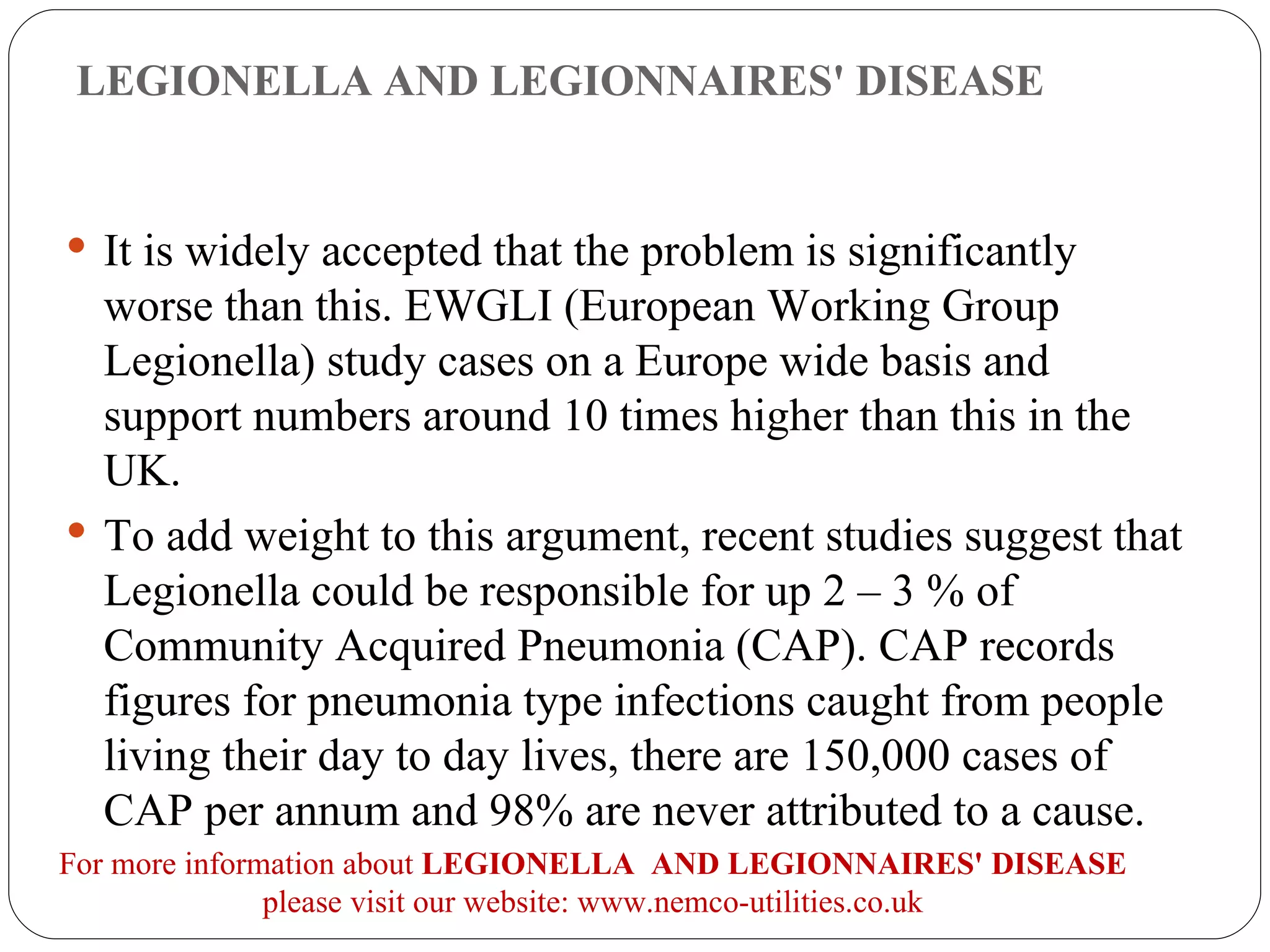 Legionella and legionnaires' disease | PPT