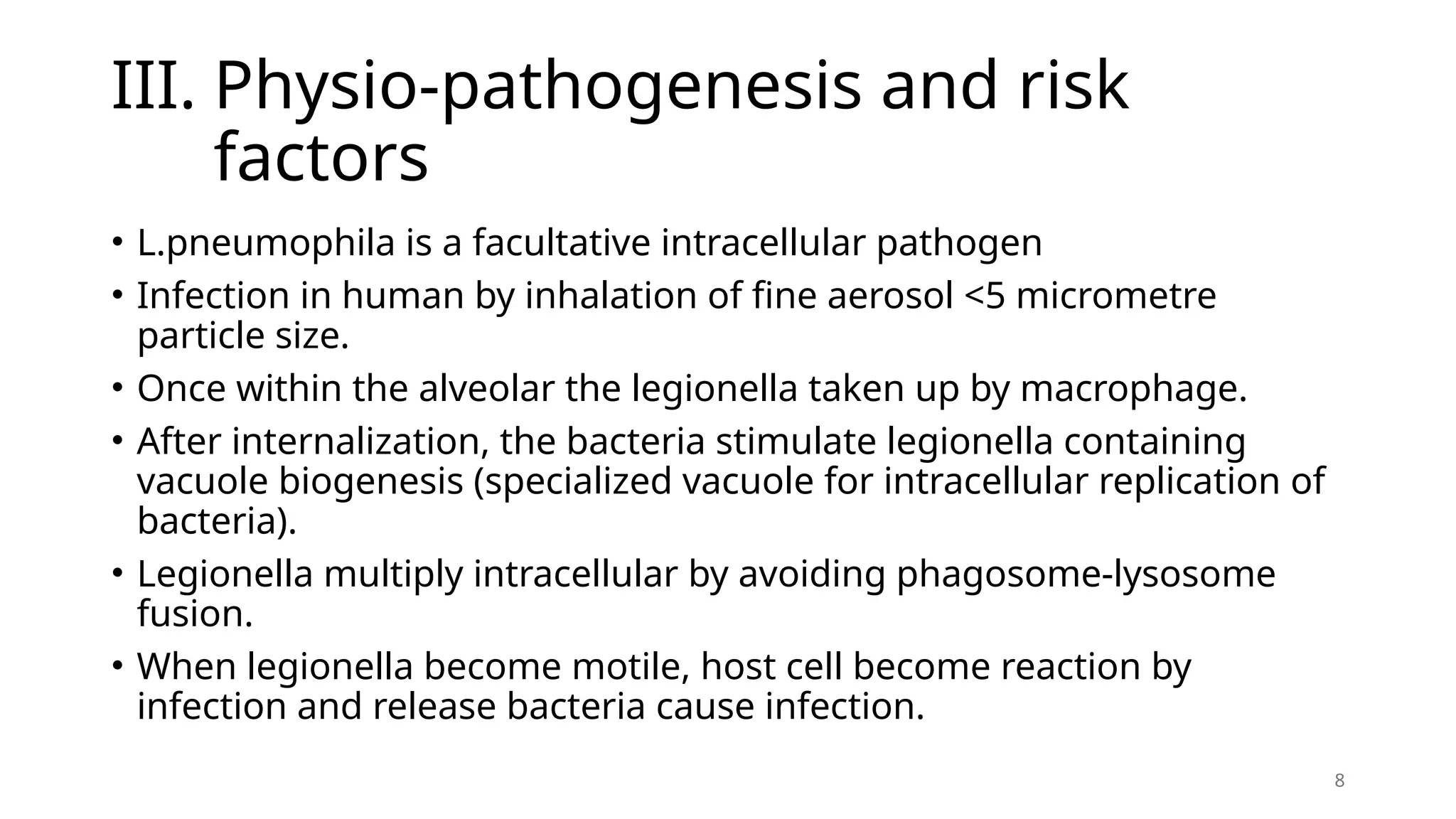 Legionella Pneumophila about epidemiology pathogenesis and treatment | PPTX