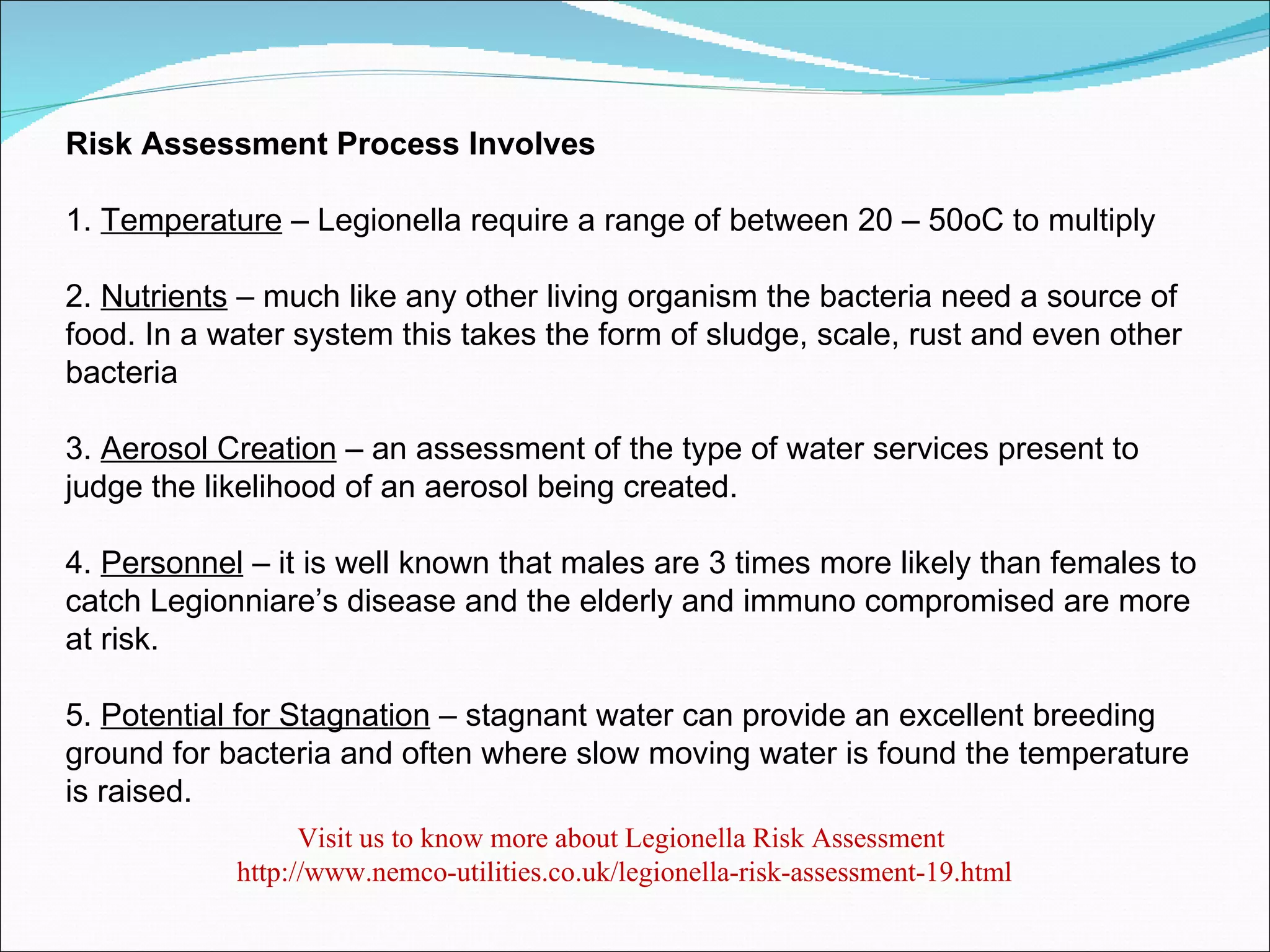Legionella risk assessment | PPT