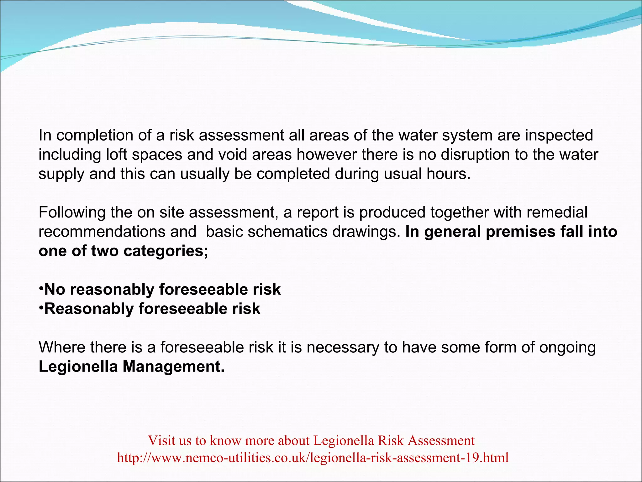 Legionella risk assessment | PPT
