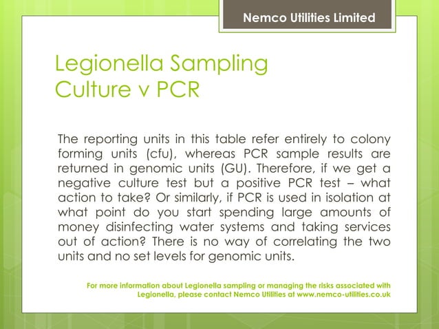 Legionella sampling | PDF | Chemistry | Science