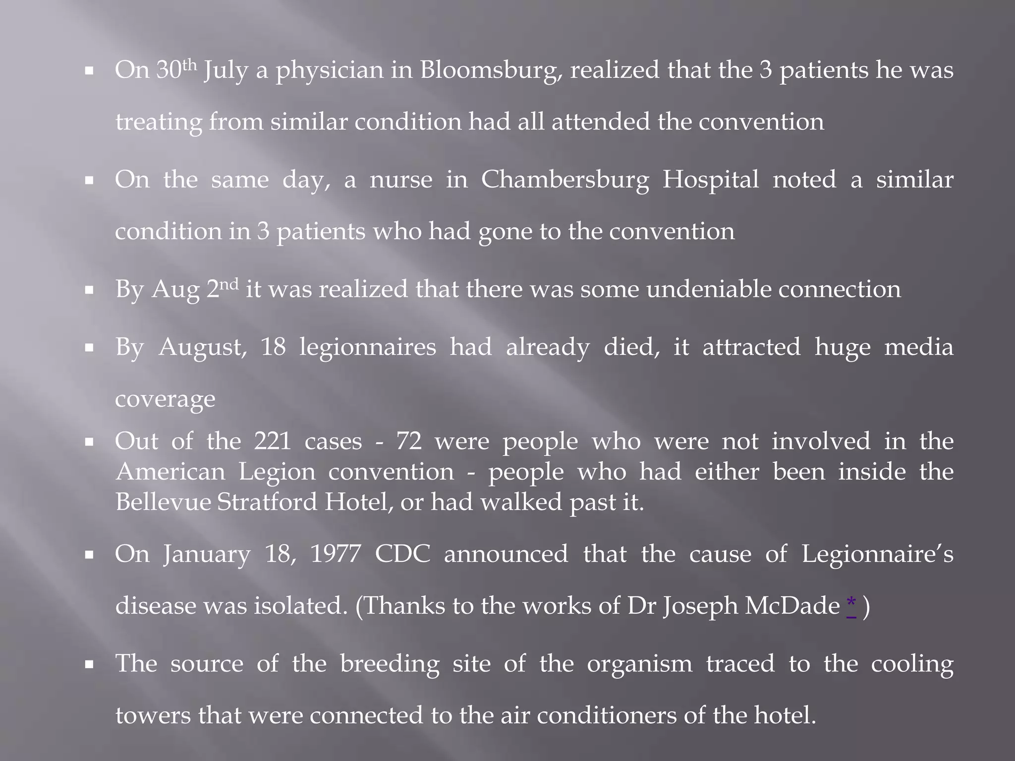 Legionnaire’s disease | PPTX