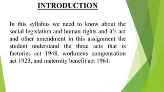 Social Legislation and Human Rights | PPTX