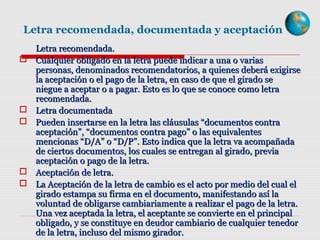 Letra de cambio y cheque | PPT