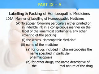 Legislation in respect of Homeopathic Pharmacy | PPTX