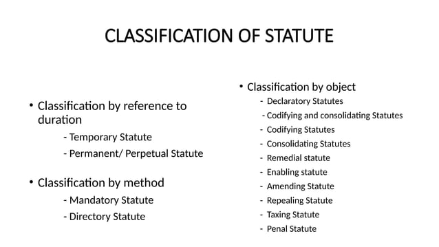 Introduction to the Legislation and its various sources and kinds | PPT
