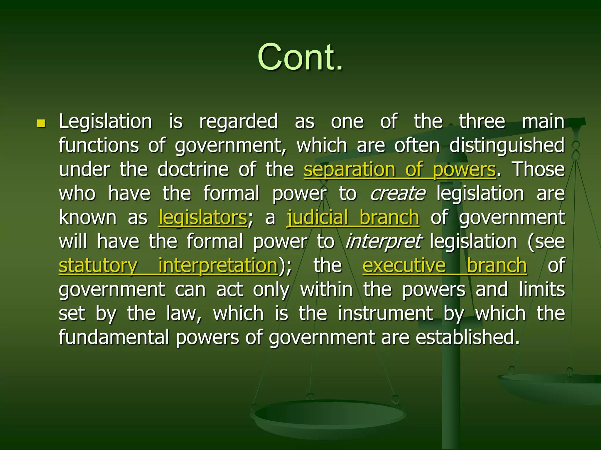 Legislation and delegated legislation | PPT
