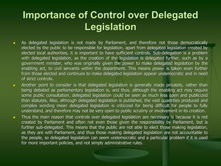 Legislation and delegated legislation | PPT