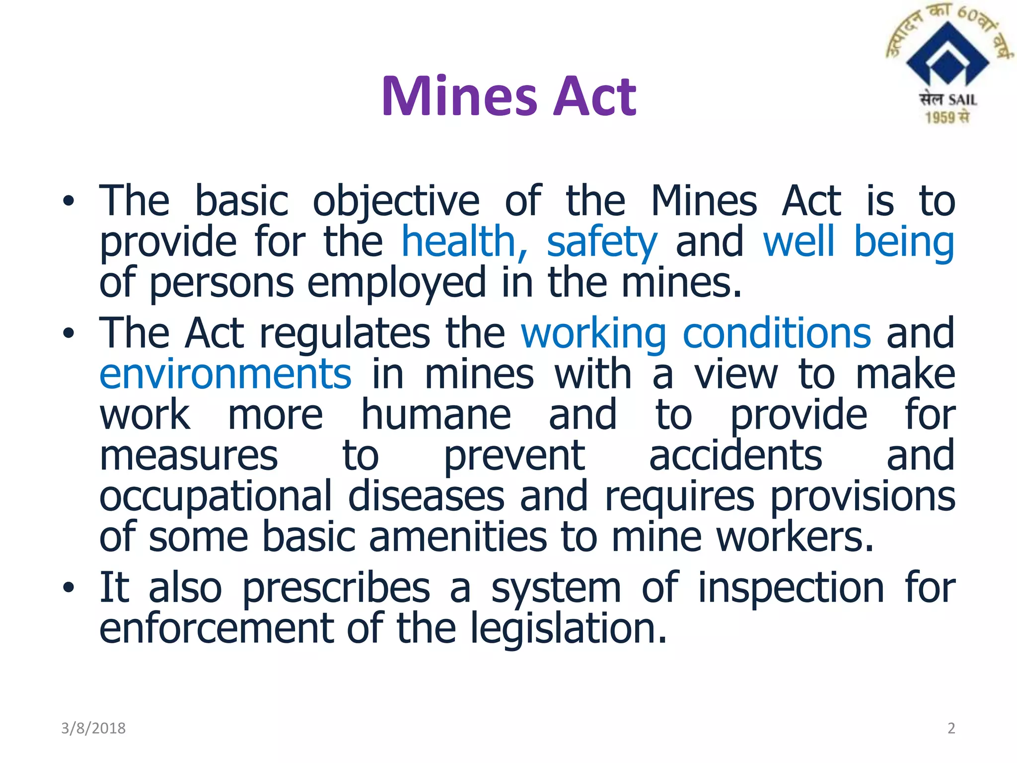 Legislation and duties of mining supervisors | PDF