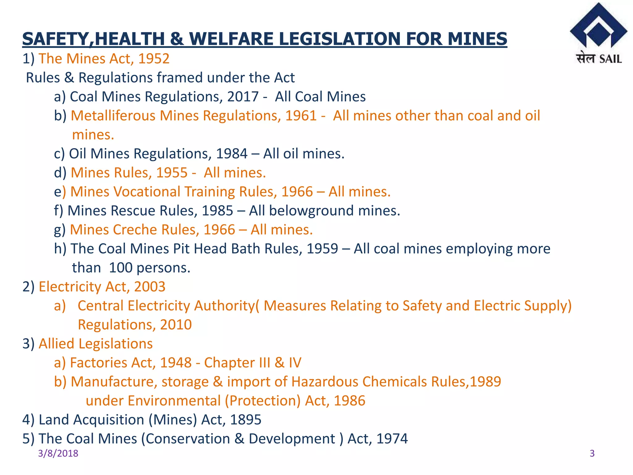 Legislation and duties of mining supervisors | PDF