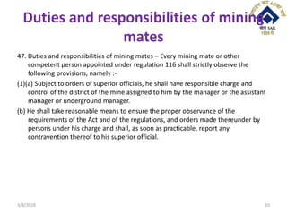 Legislation and duties of mining supervisors | PDF