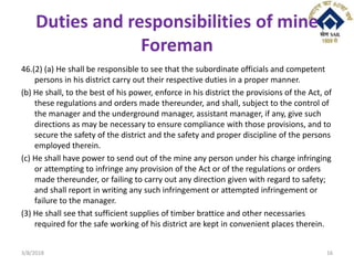 Legislation and duties of mining supervisors | PDF