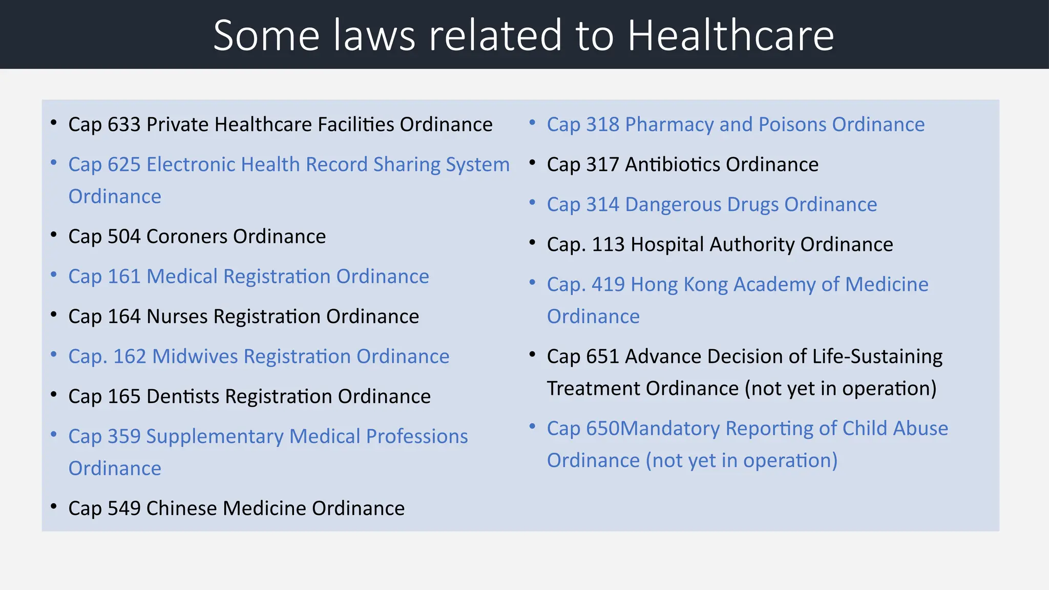 Legislation and Health in Hong Kong 2025 | PPTX