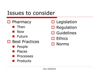 Legislation and regulation for best practices in pharmacy ra psn | PDF