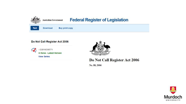 Legislation Using Federal Register of Legislation | PPTX | Law