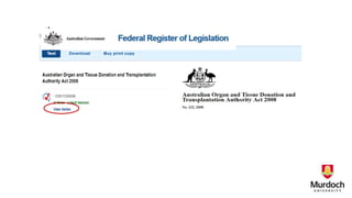 Legislation Using Federal Register of Legislation | PPSX | Surgery ...