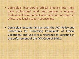Aca Code Of Ethics Reference