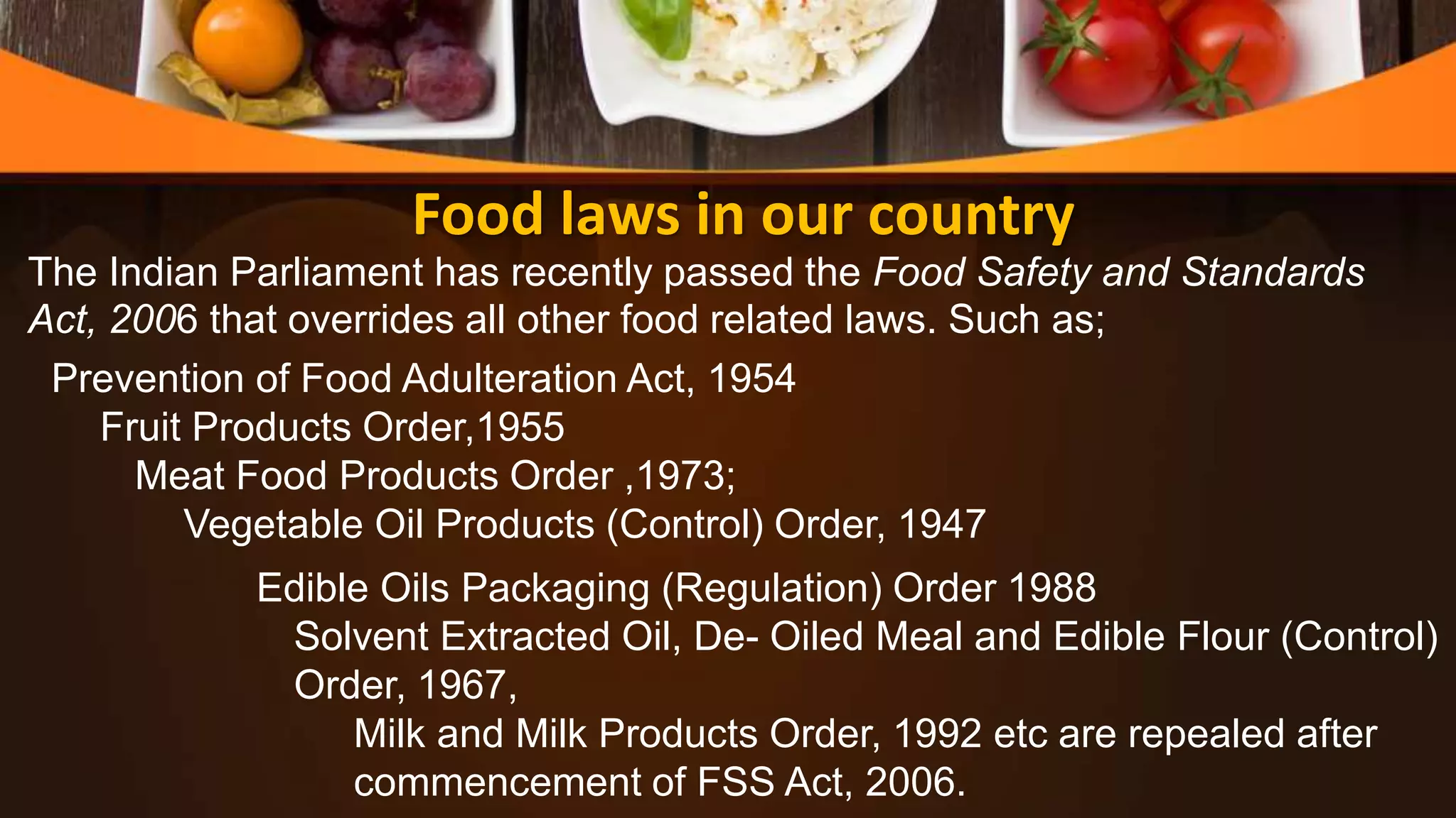 Legislation regulations of food products | PPTX