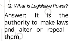 STRUCTURE OF GOVERNMENT LEGISLATIVE DEPARTMENT | PPTX