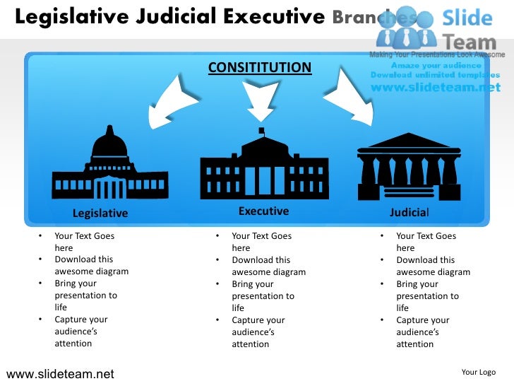 Legislative judicial executive branches powerpoint ppt slides.