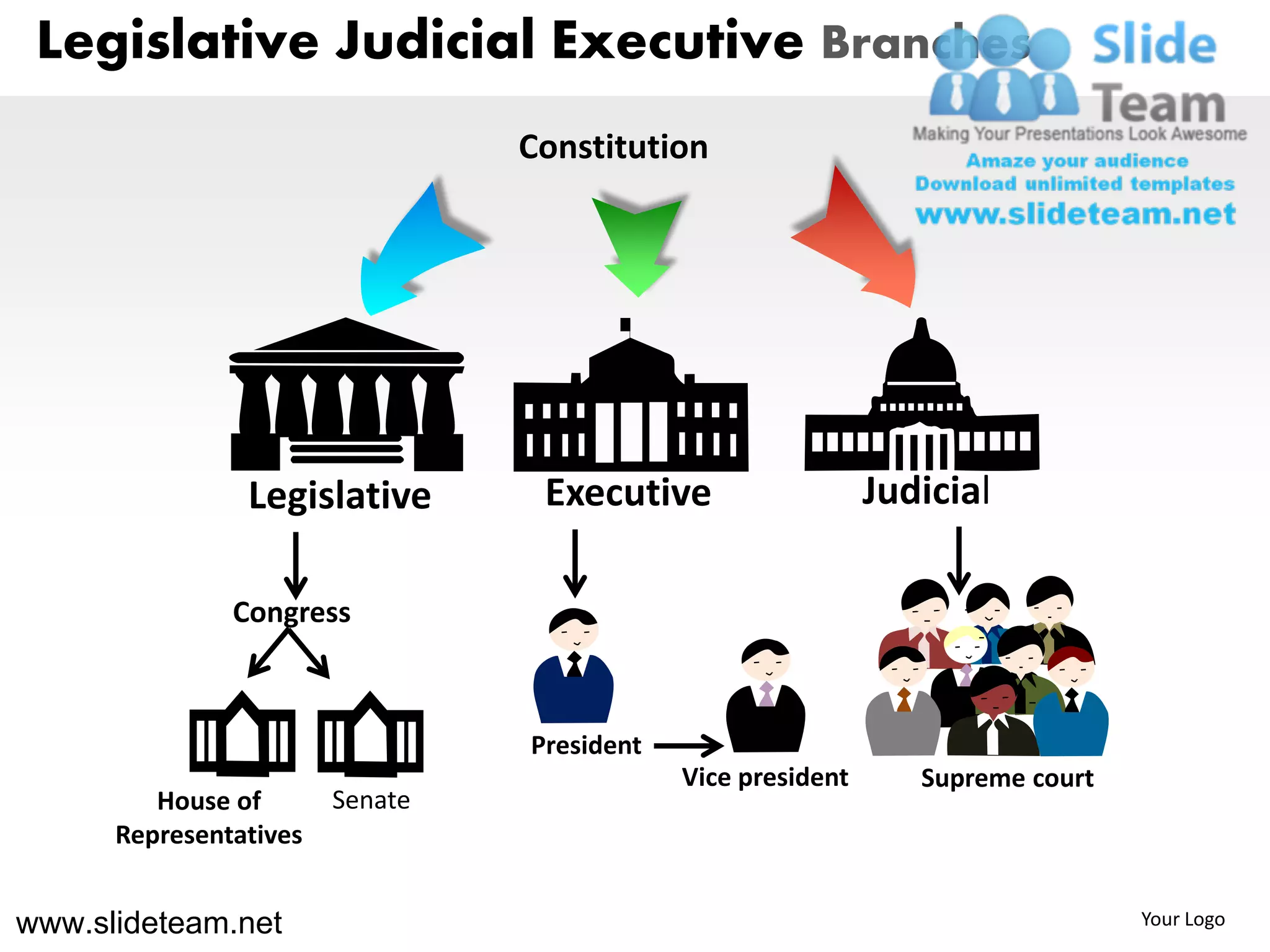 Legislative judicial executive branches powerpoint ppt templates. | PDF