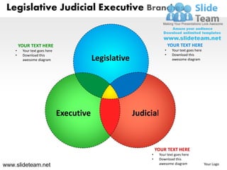 Legislative judicial executive branches powerpoint ppt templates. | PDF