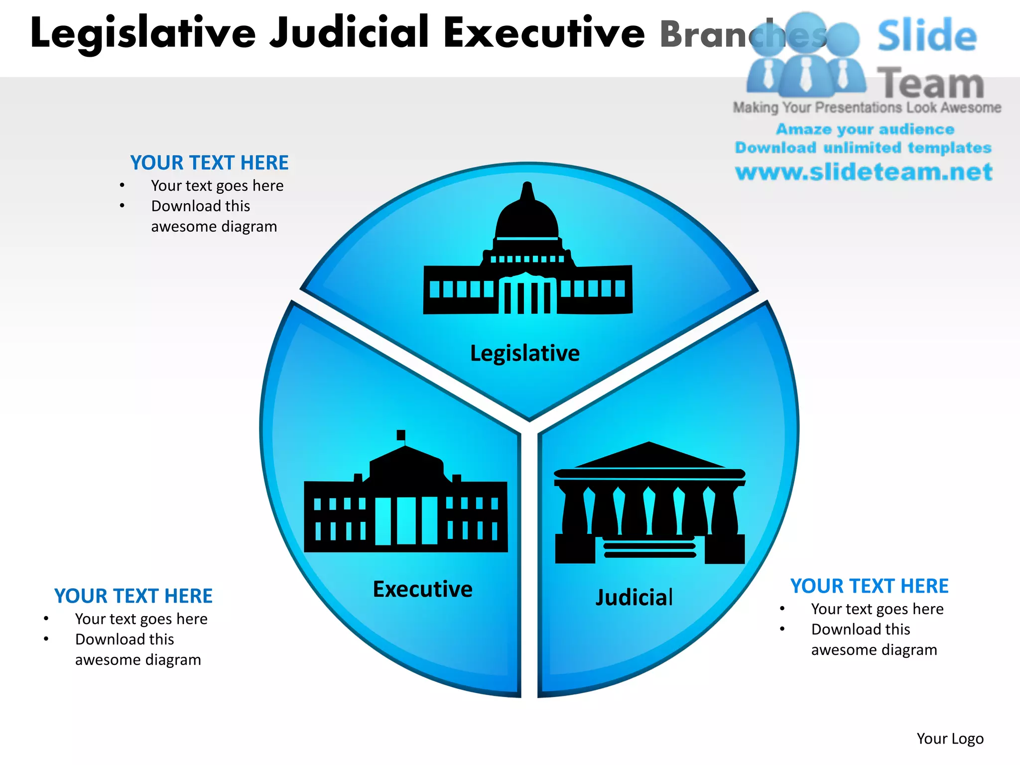 Legislative judicial executive branches powerpoint presentation slides ...