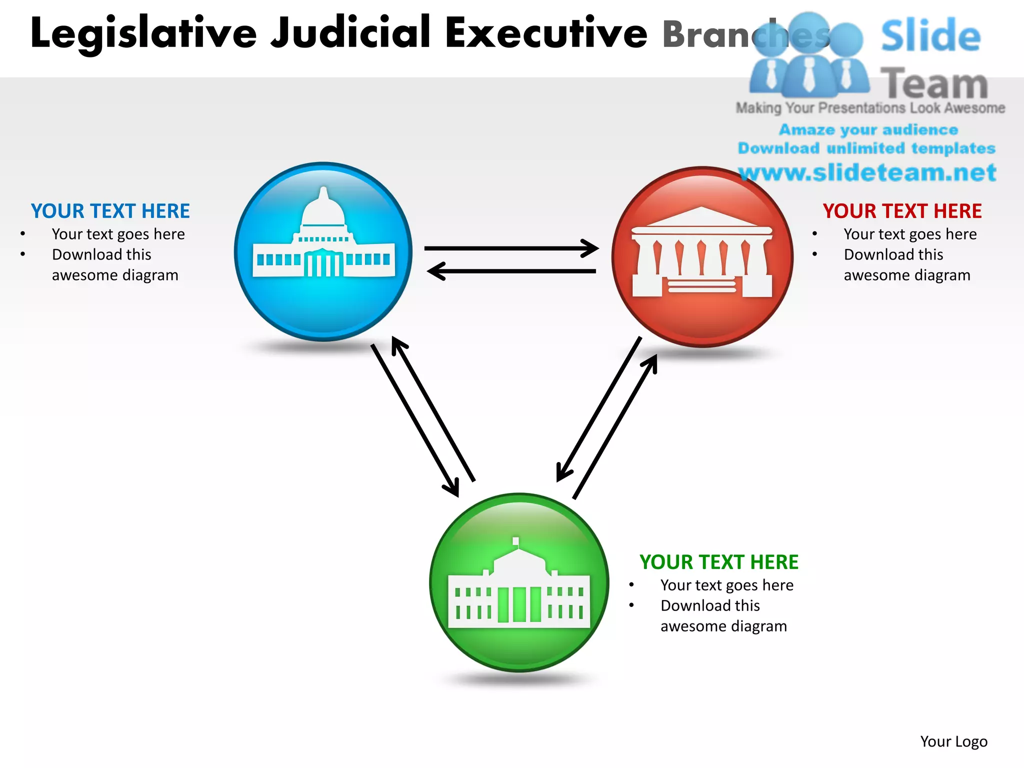 Legislative judicial executive branches powerpoint presentation slides ...