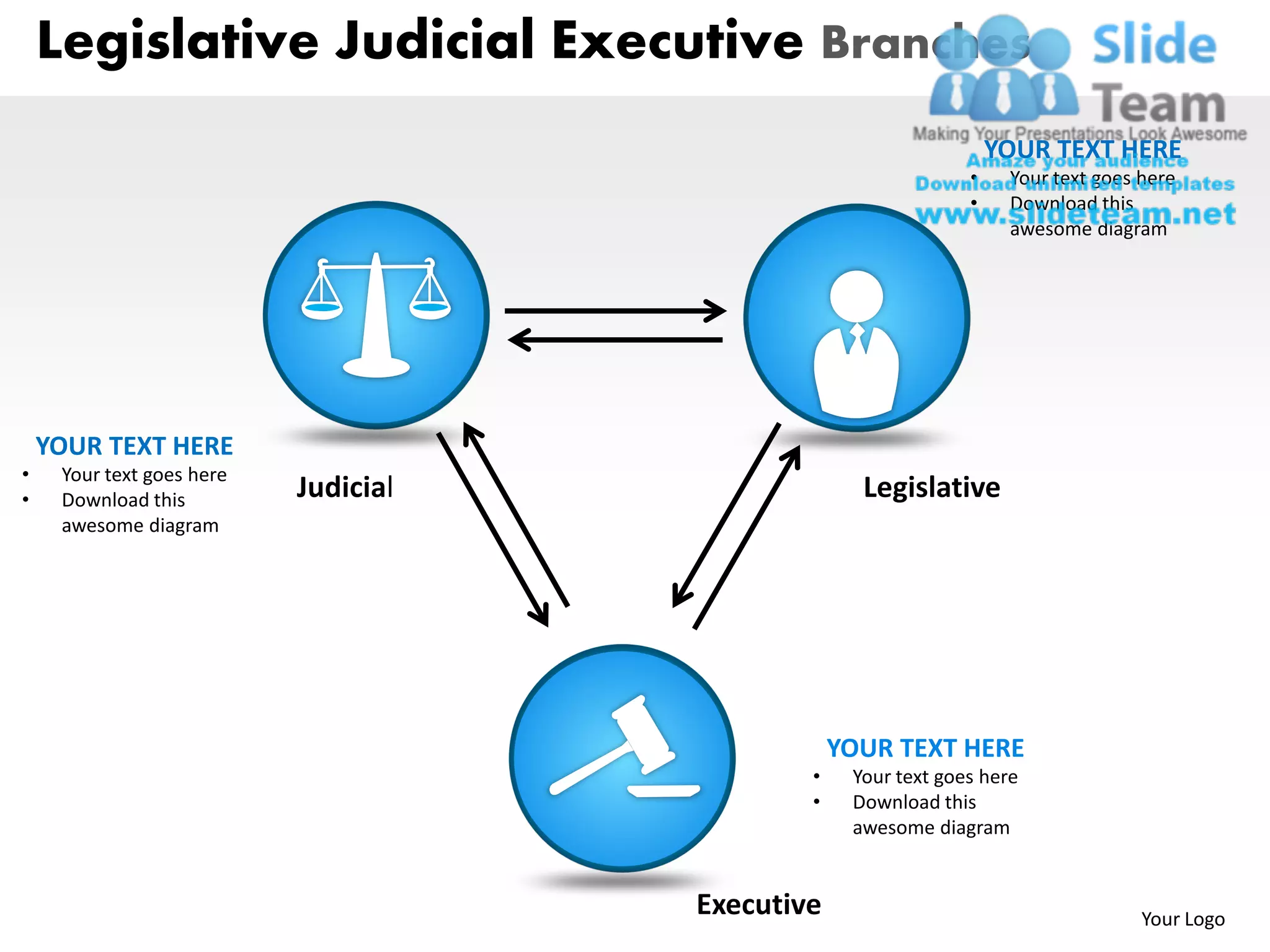 Legislative judicial executive branches powerpoint presentation slides ...