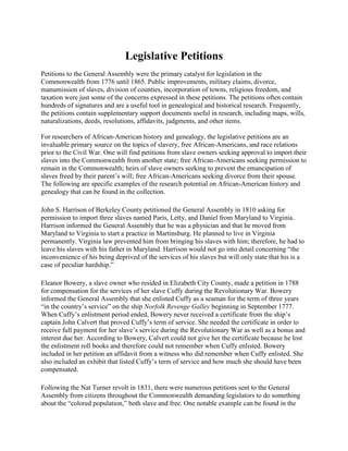 Legislative Petitions African-American Handout | PDF