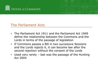 Primary legislation in the House of Commons | PPT